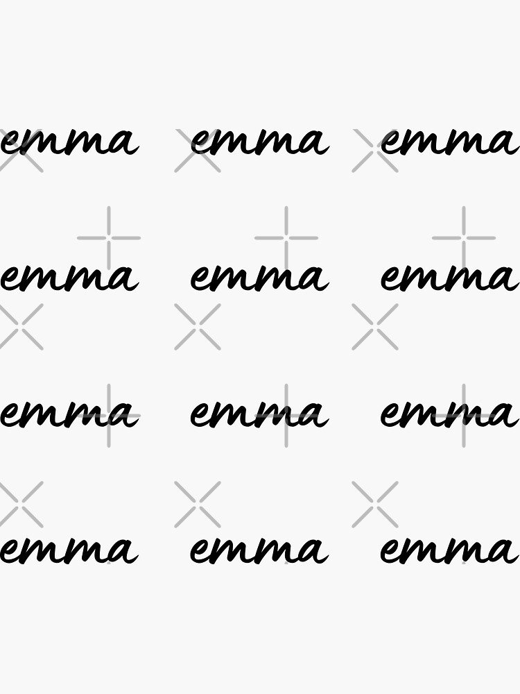 "Cursive Black EMMA Name Label Sheet Set 12 Pack" Sticker for Sale by ...