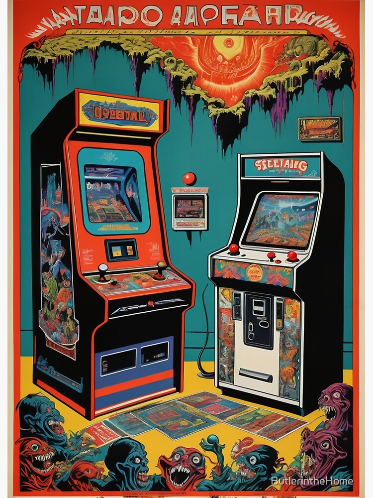 "Vintage Retro 80's Arcade Games in 60's Advertising Style" Poster for ...