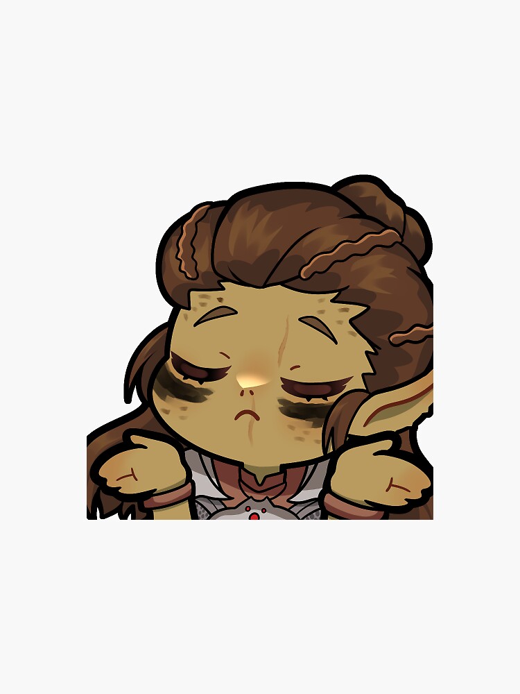 "Baldurs Gate 3 Laezel Shrug" Sticker for Sale by FuraRoss | Redbubble