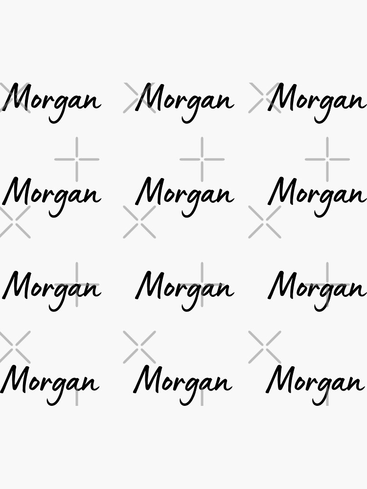 "Cursive Black MORGAN Name Label Sheet Set 12 Pack" Sticker for Sale by ...