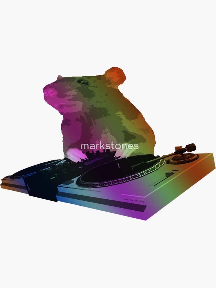 "Rat DJ" Sticker for Sale by markstones | Redbubble