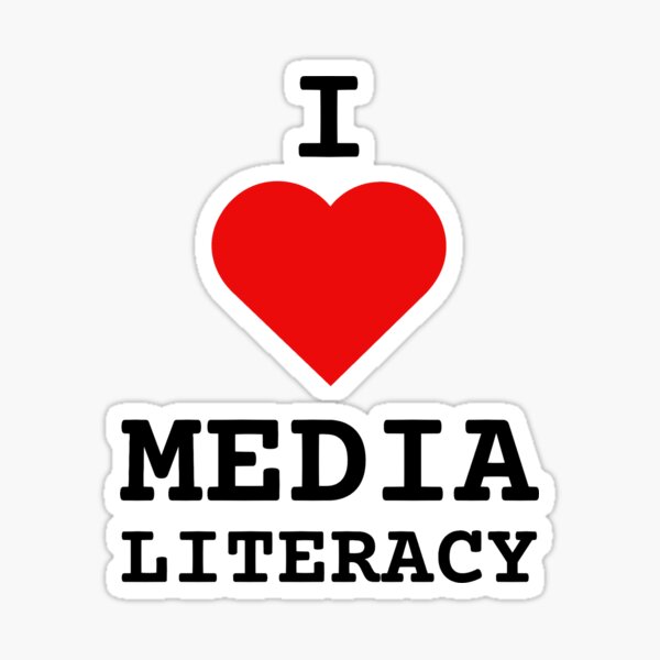 "I LOVE MEDIA LITERACY" Sticker for Sale by panoptes | Redbubble