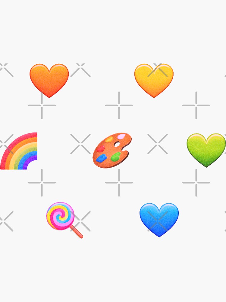"Kidcore colorful Emojis aesthetic cute different shapes pack" Sticker ...