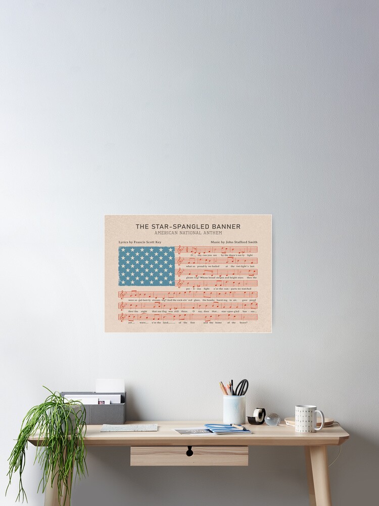 "American national anthem star spangled banner music sheet" Poster by ...