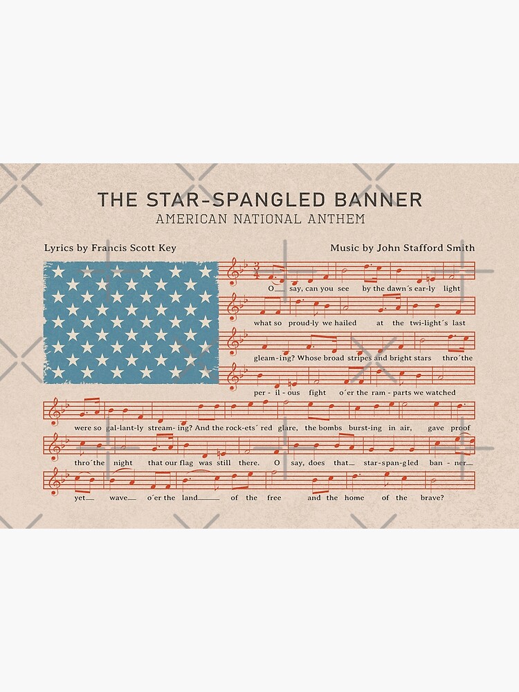 "American national anthem star spangled banner music sheet" Poster by ...