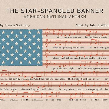 "American national anthem star spangled banner music sheet" Poster by ...