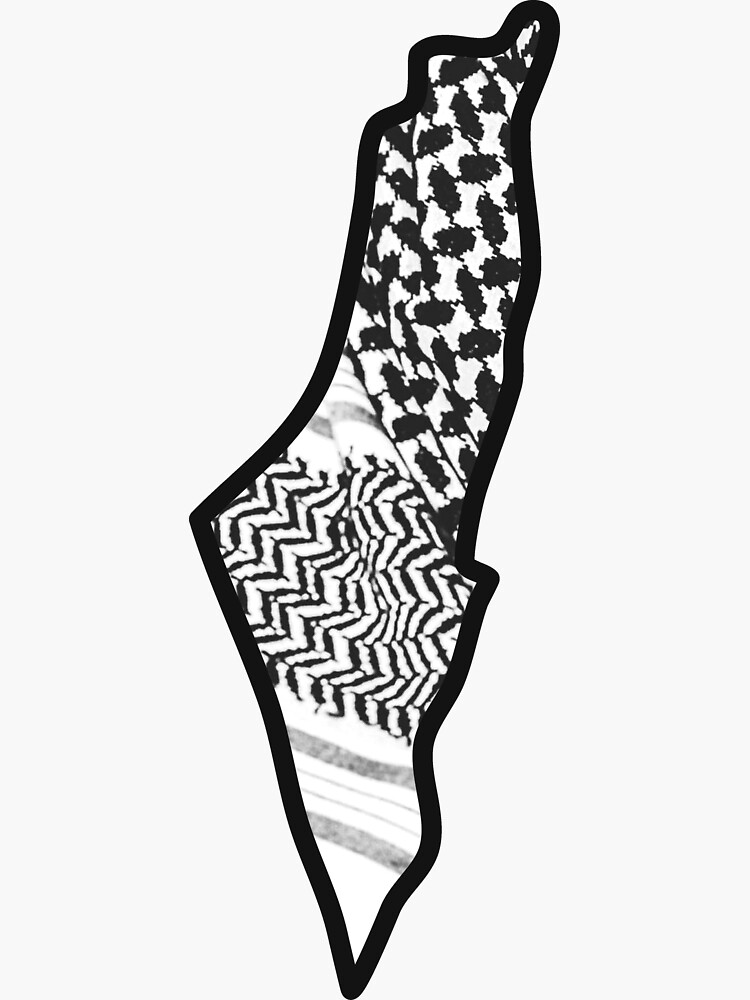 "Palestine Keffiyeh Map Pattern 5" Sticker for Sale by FairieDance ...