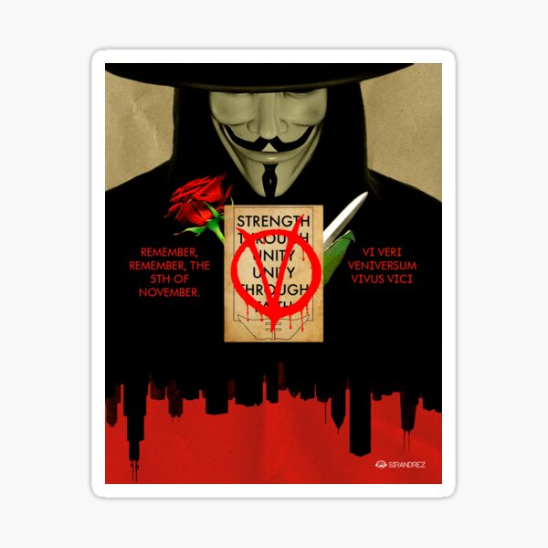 "V for Vendetta" Sticker for Sale by sirandrez | Redbubble