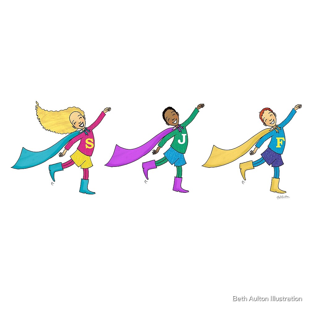 "Smiley Super Heroes" by Beth Aulton Illustration | Redbubble