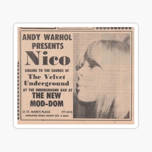 "Nico" Sticker for Sale by rockandrolldoll | Redbubble