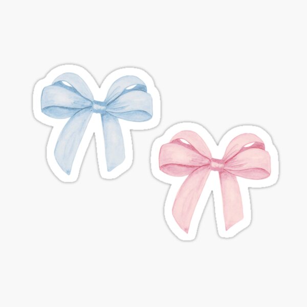 "Coquette Pink and Blue Bows " Sticker for Sale by katie-kell | Redbubble