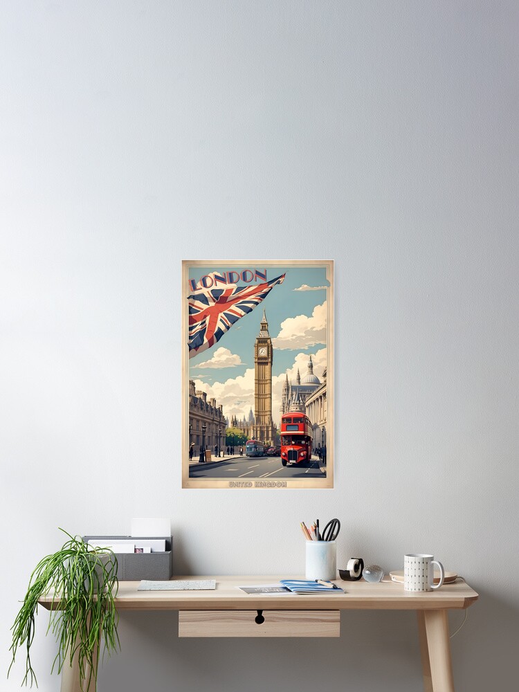 "London Vintage Retro Poster: Timeless Elegance and British Icons ...
