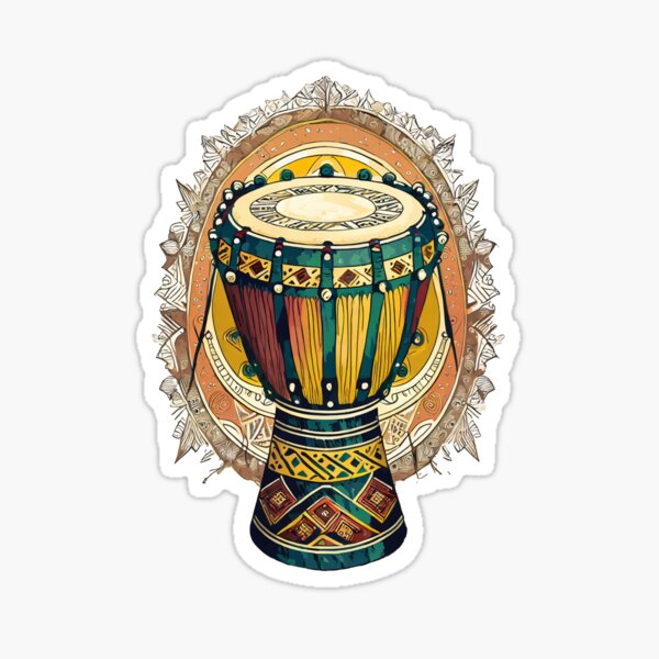 "Tribal Djembe (no background)" Sticker for Sale by Karen Dore | Redbubble