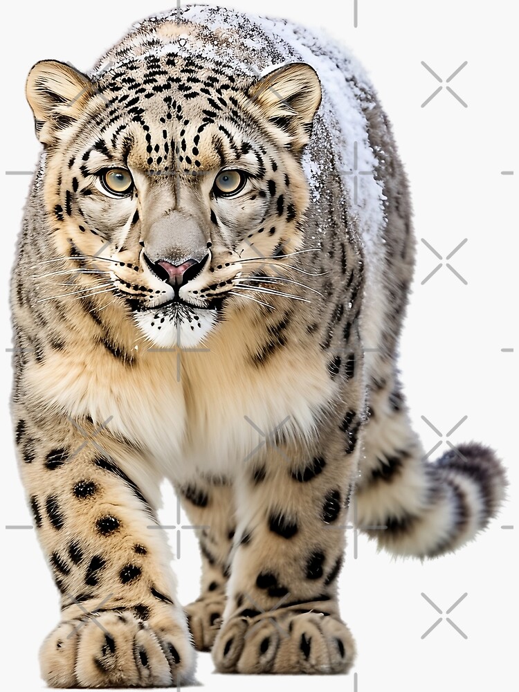 "Walking Snow Leopard" Sticker for Sale by MaverickSouls | Redbubble