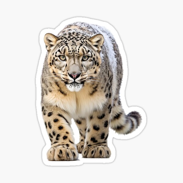 "Walking Snow Leopard" Sticker for Sale by MaverickSouls | Redbubble