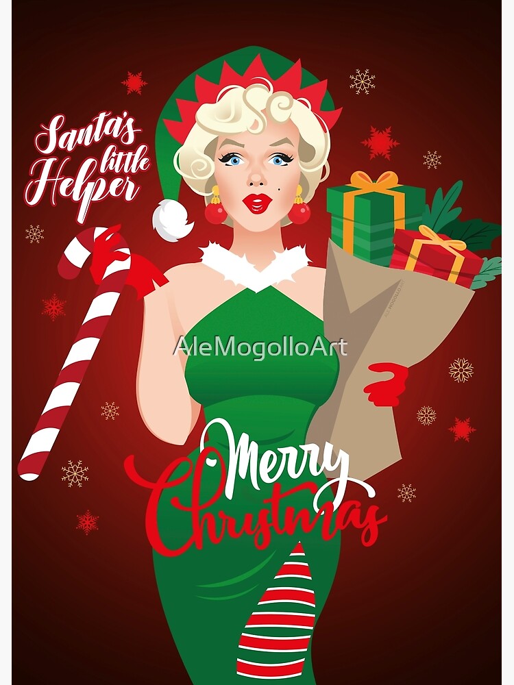 "Santa's little helper" Greeting Card for Sale by AleMogolloArt | Redbubble