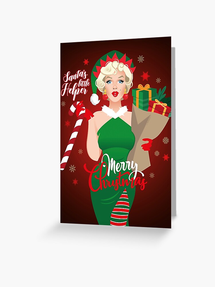 "Santa's little helper" Greeting Card for Sale by AleMogolloArt | Redbubble
