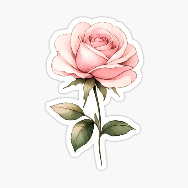 "Beautiful Watercolor Pink Rose" Sticker for Sale by Ali-Stoica | Redbubble