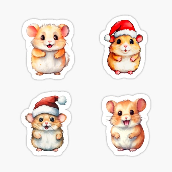 "Watercolor Hamster Stickers Set" Sticker for Sale by xiao xuans ...