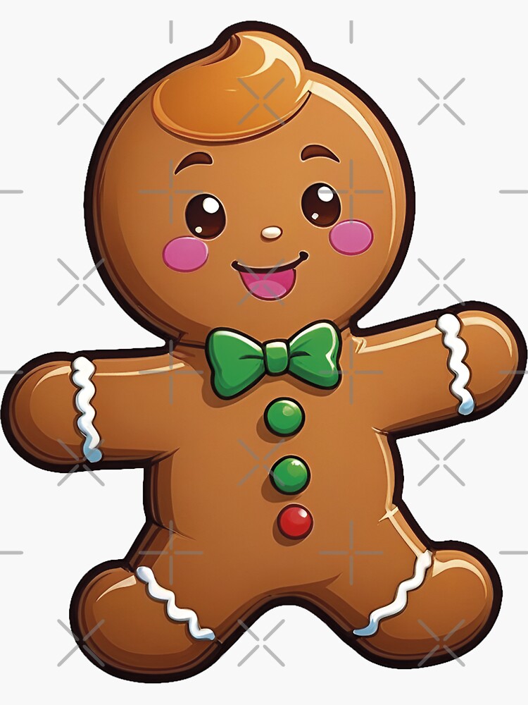 "Cute Gingerbread Man" Sticker for Sale by StrangeDG | Redbubble