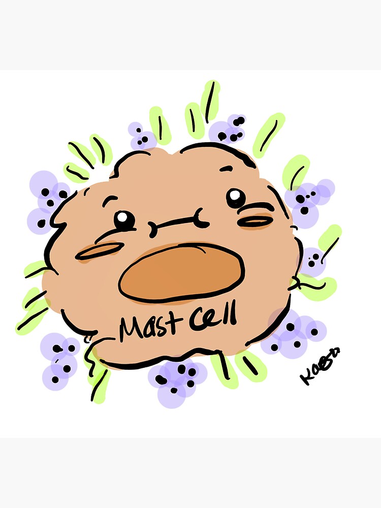 "Mast cell secreting histamine and other fun stuff " Sticker for Sale ...