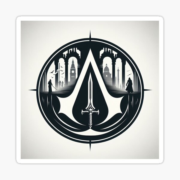 "Silent Shadows: A Minimalist Ode to Assassin's Creed" Sticker for Sale ...