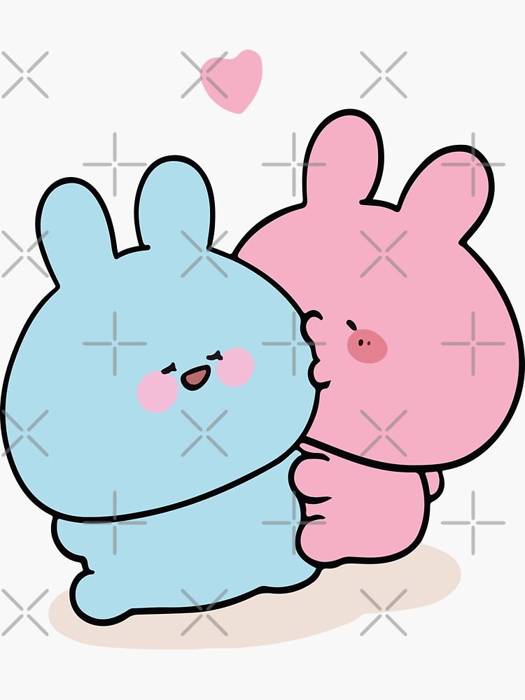 "Pink And Blue Romantic Mode Couples Love" Sticker for Sale by ...