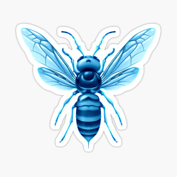 "Blue Hornet Wasp " Sticker for Sale by lightidea | Redbubble