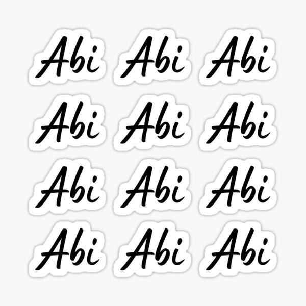 "Cursive Black ABI Name Label Sheet Set 12 Pack" Sticker for Sale by ...