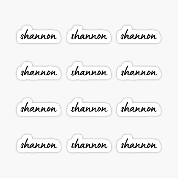 "Cursive Black SHANNON Name Label Sheet Set 12 Pack" Sticker for Sale ...