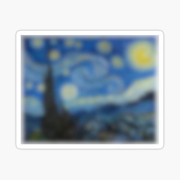"Starry Night, but blurry" Sticker for Sale by beccainskeep | Redbubble