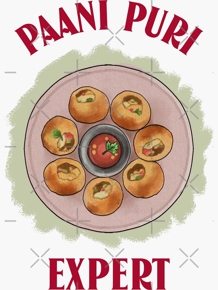 "Pani Puri Expert | South Asian Design of Pani Puri" Sticker for Sale ...