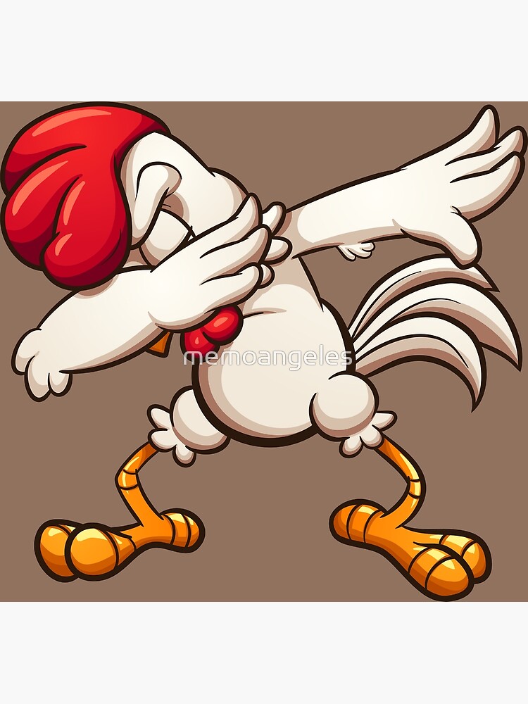 "Dabbing cartoon chicken" Poster by memoangeles | Redbubble