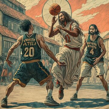"jesus christ playing basketball" Art Board Print for Sale by Obinne ...