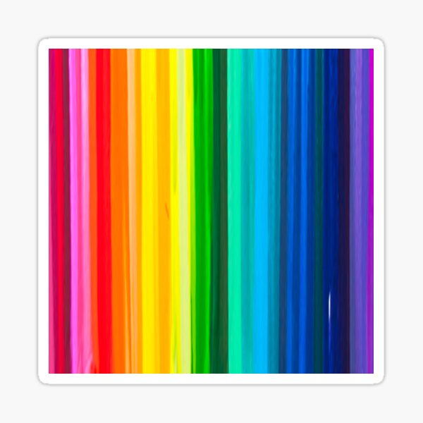 "Colour Block Stripes Crayon Melt Design Rainbow" Sticker by ...