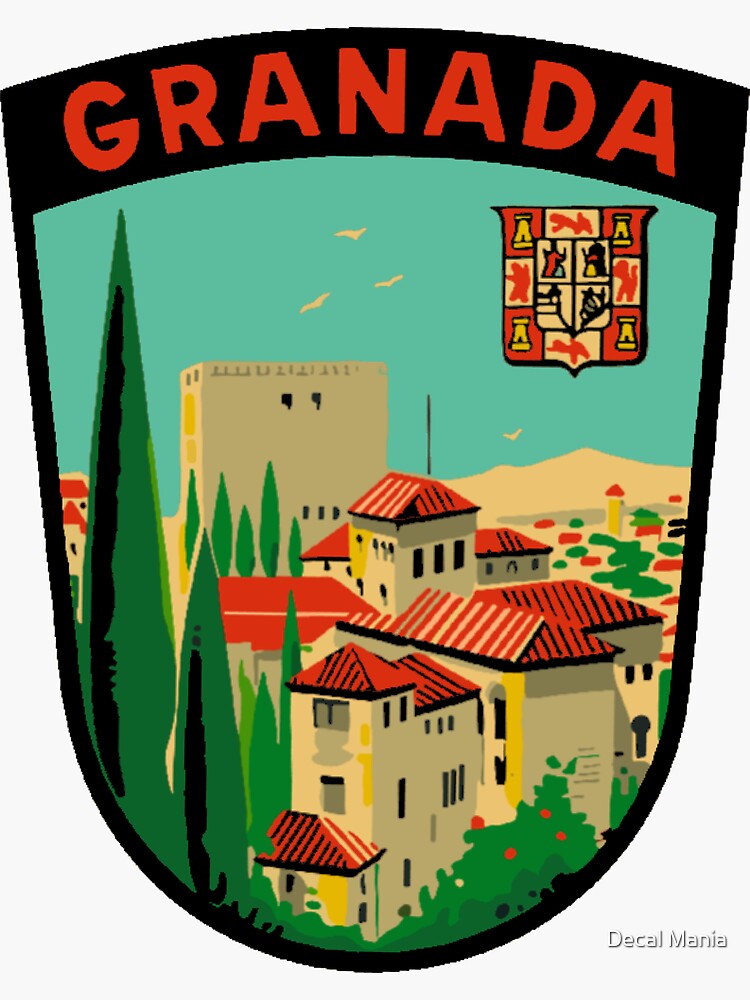 "Granada Spain Vintage Style" Sticker for Sale by zsonn | Redbubble