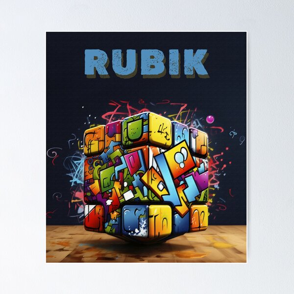 "rubik cube modern desig art" Poster for Sale by inkArtistryfine ...
