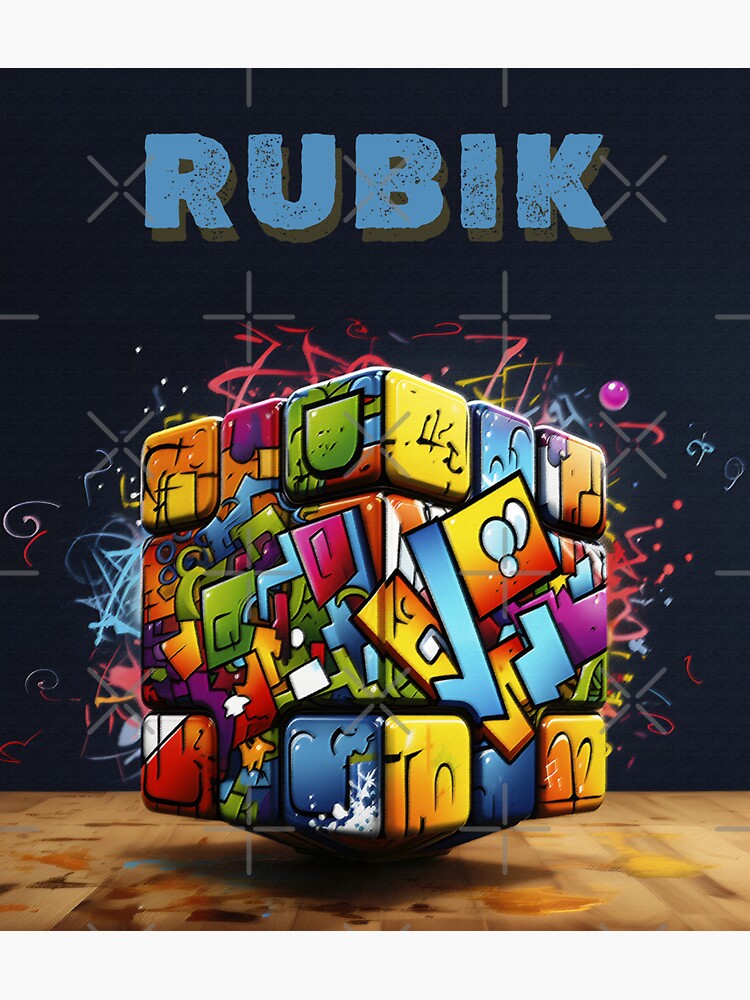 "rubik cube modern desig art" Sticker for Sale by inkArtistryfine ...