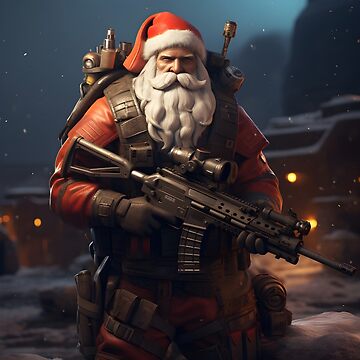 "tactical christmas santa claus holiday print," Sticker for Sale by ...