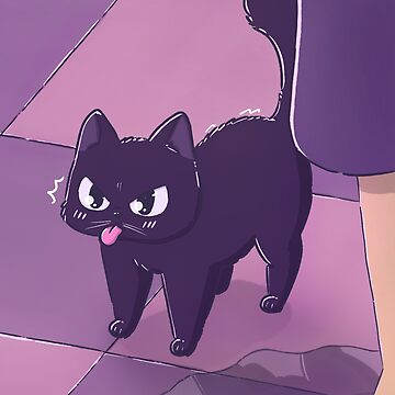 "Jiji Cat Tongue Meme" Sticker for Sale by LenasScribbles | Redbubble