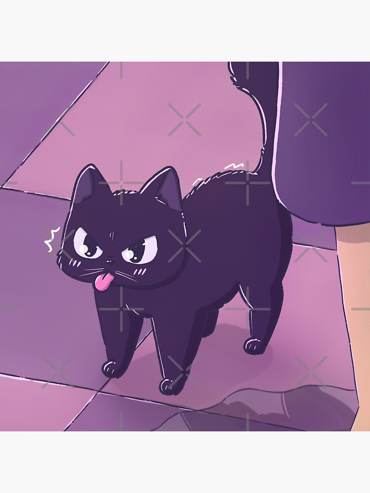 "Jiji Cat Tongue Meme" Sticker for Sale by LenasScribbles | Redbubble