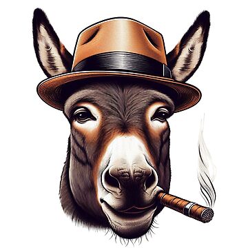 "smoking donkey farmer" Sticker for Sale by Animalia- | Redbubble