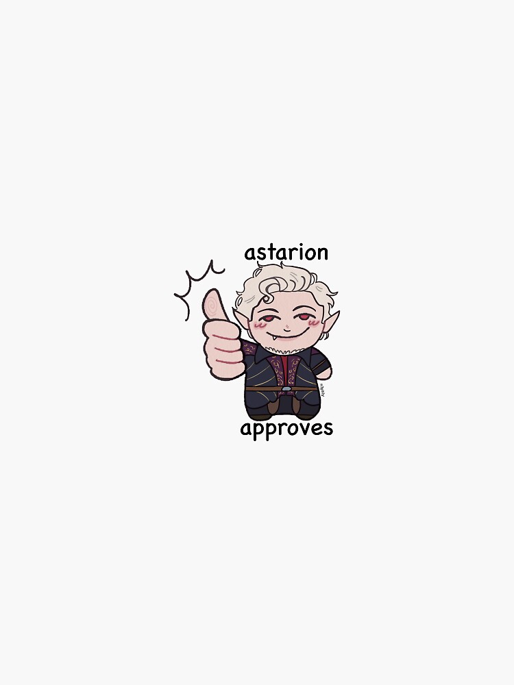 "Astarion Approves" Sticker for Sale by n3ptily | Redbubble