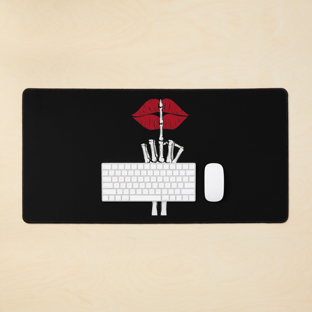 "Skeleton Hand And Red Hot Lips" Sticker for Sale by PugD | Redbubble