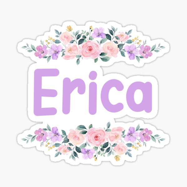 "Flower Erica Name Label" Sticker for Sale by NormadWorld | Redbubble