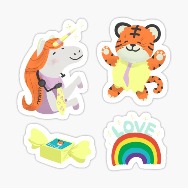 "Terrence the Tiger & Lawrence the Unicorn " Sticker for Sale by ...