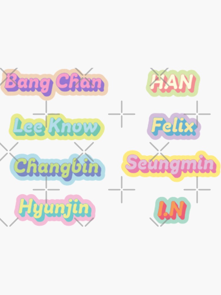 "Stray Kids SKZ names stickers ot8 kpop boy group members season ...