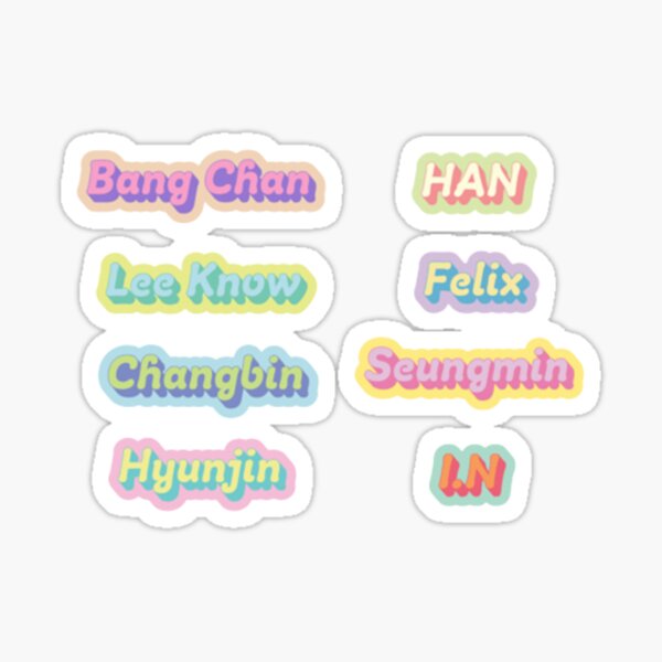 "Stray Kids SKZ names stickers ot8 kpop boy group members season ...