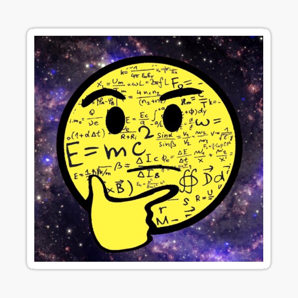 "Thinking Emoji - Math, Physics, Space, E =mc², Nerdy, Geeky" Sticker ...