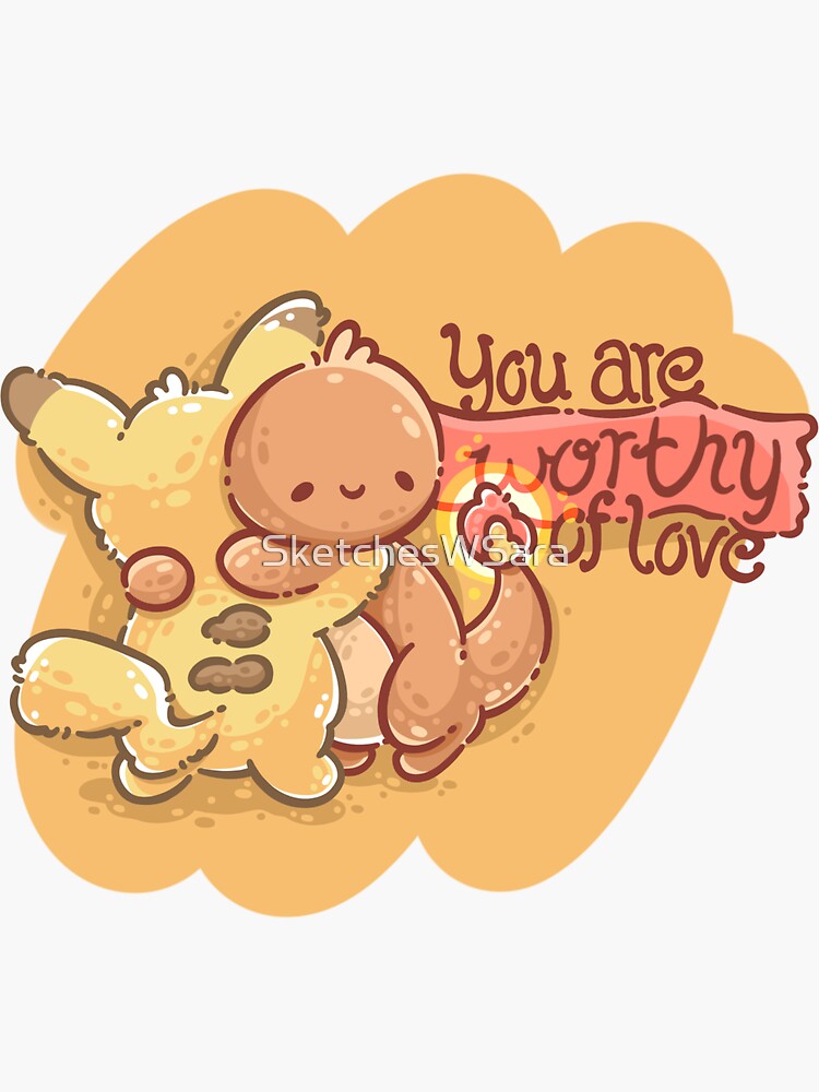 "Poke Quote: You Are Worthy…" Sticker for Sale by SketchesWSara | Redbubble